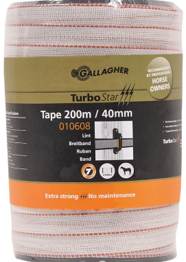 Elbånd 40mm Turbo 200m hvid| Professionel polytape